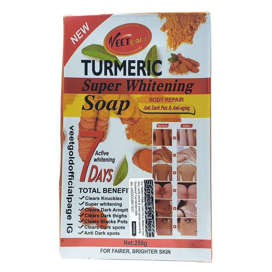 Veet Gold Turmeric Super Whitening Soap 250g – Beauty Flex UK