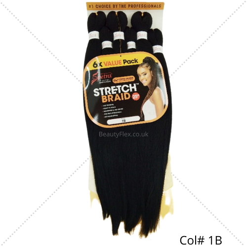 Spetra Spectra Ez Braid Pre-Stretched Braiding Hair 25 inch pack of 6 ...