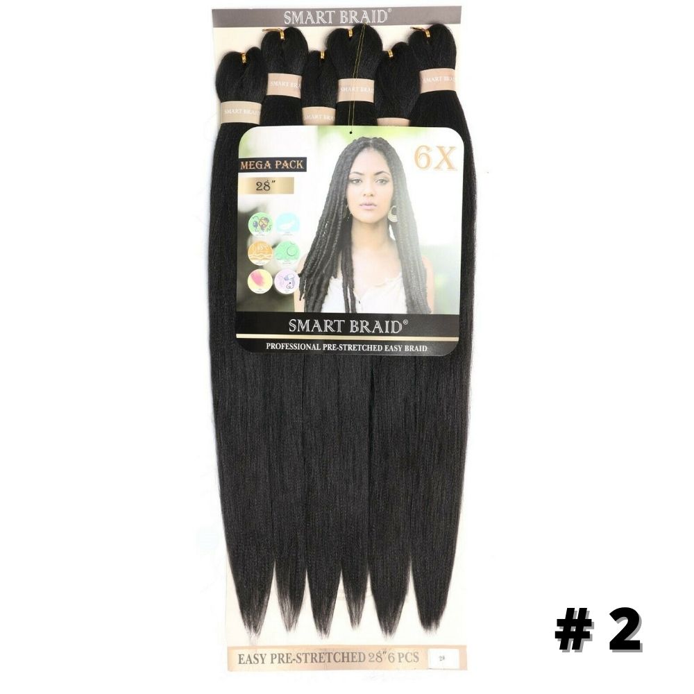 Smart Braid 6 Pack 28" Pre-Stretched Braiding Hair Extensions