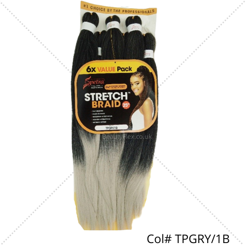 Spetra Spectra Ez Braid Pre-Stretched Braiding Hair 25 inch pack of 6 ...
