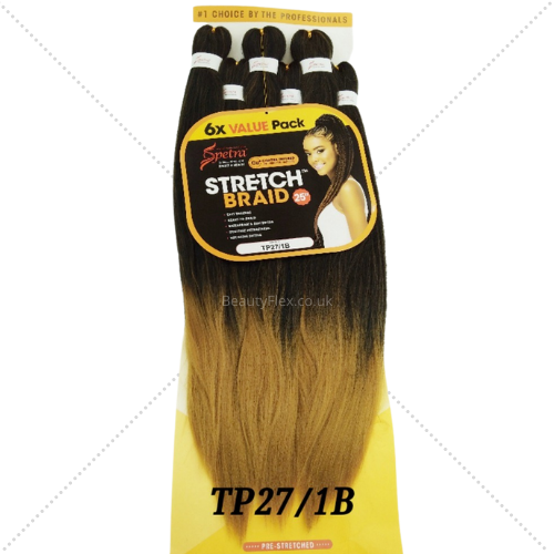 Spetra Spectra Ez Braid Pre-Stretched Braiding Hair 25 inch pack of 6 ...