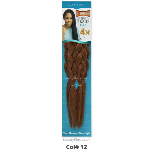 Impression 4x Pre Stretched Braiding Hair Super Ultra Braid | BeautyFlex UK