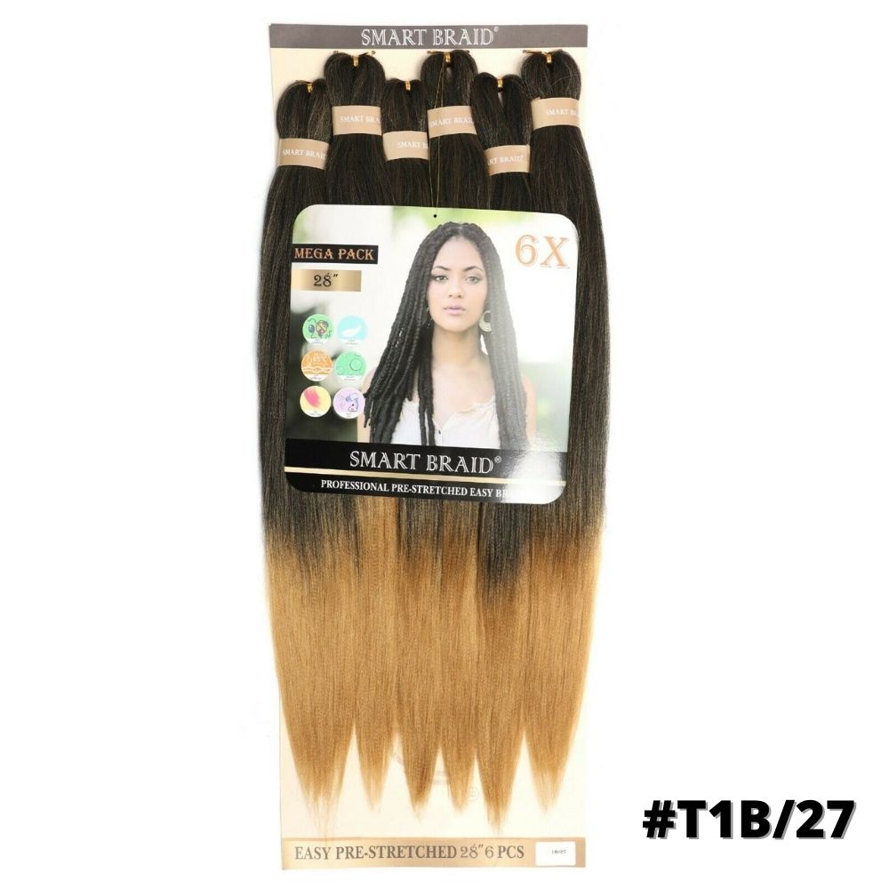 Smart Braid 6 Pack 28" Pre-Stretched Braiding Hair Extensions